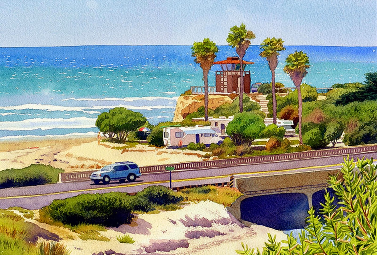 Pintura Moderna y Fotografía Artística : Paisajes Pintados en Acuarela ...