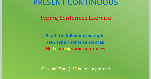 PRESENT CONTINUOUS SENTENCES EXERCISE | ENGLISH LANGUAGE RESOURCES FOR ...