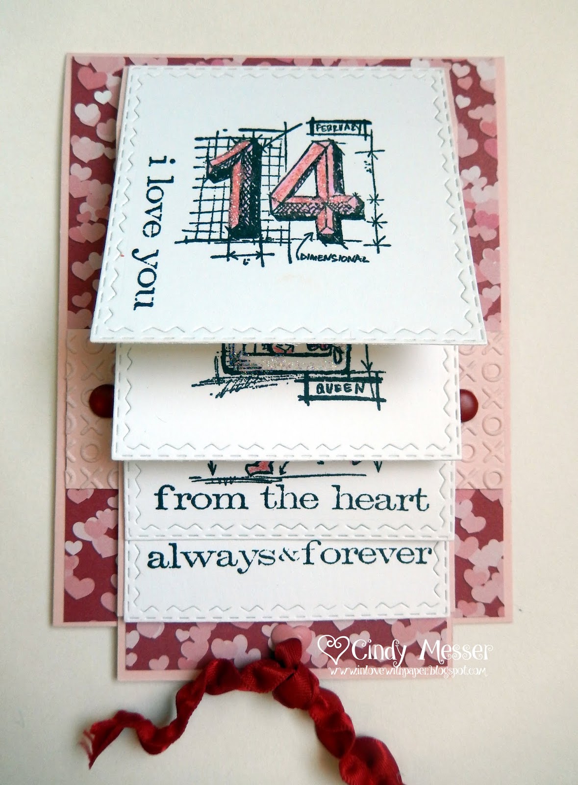 In Love with PAPER!!: Waterfall Valentine's card