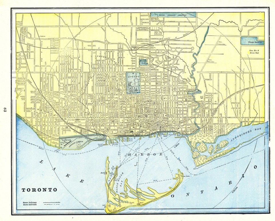 Historical Maps of Toronto: 1893 Fisk and Co. Map of Toronto