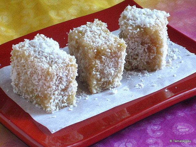 Eggless Lemon Lamingtons ~ Tamalapaku