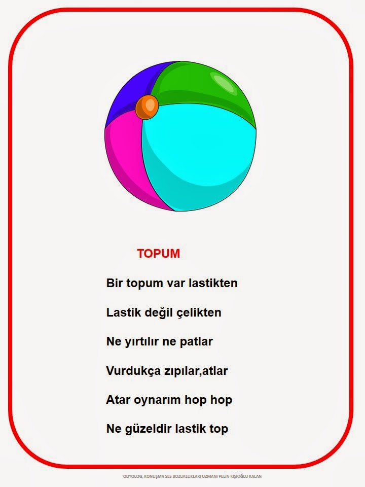 DİL , KONUŞMA ve SES BOZUKLUKLARI UZMANI PELİN KİŞİOĞLU KALAN: Tekerlemeler