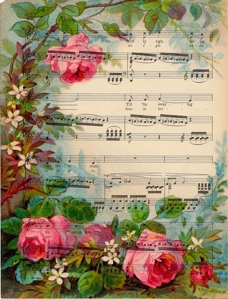 Music Sheets with Romantic Backgrounds. | Oh My Fiesta For Ladies!
