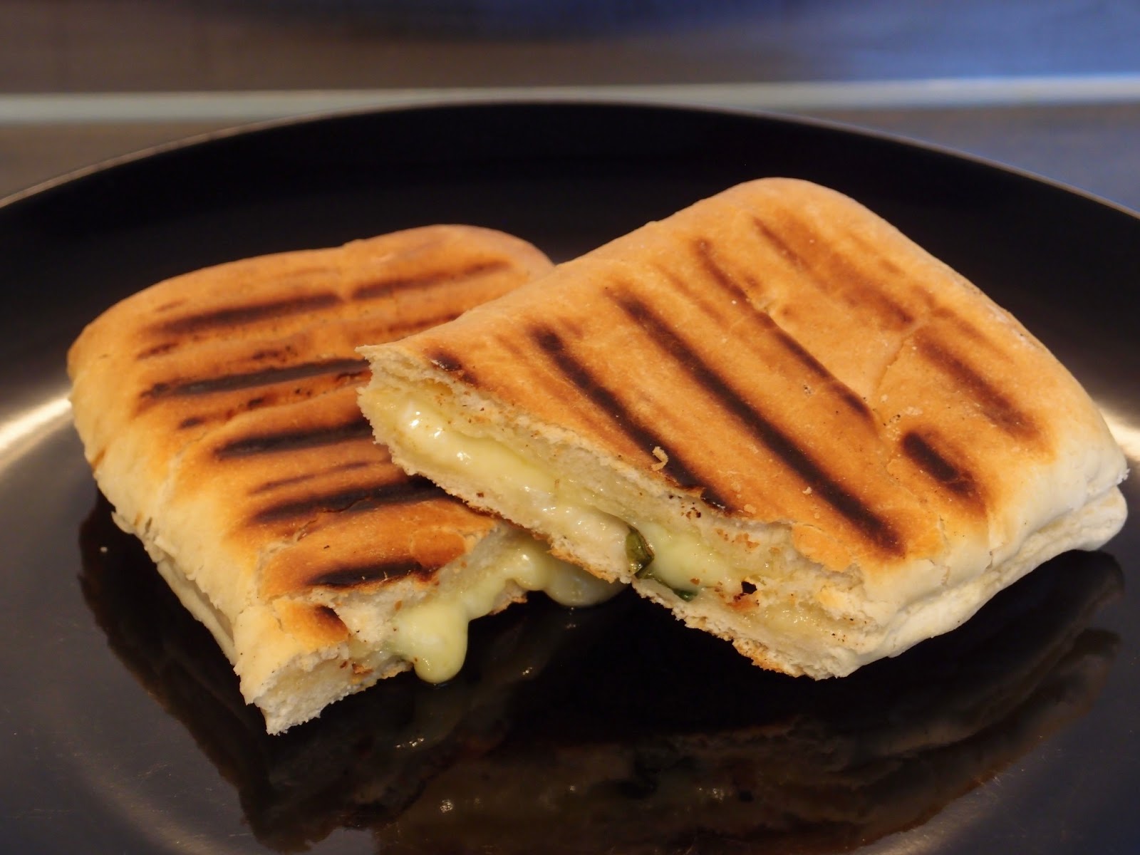 The VegHog: Cheese and onion panini with basil