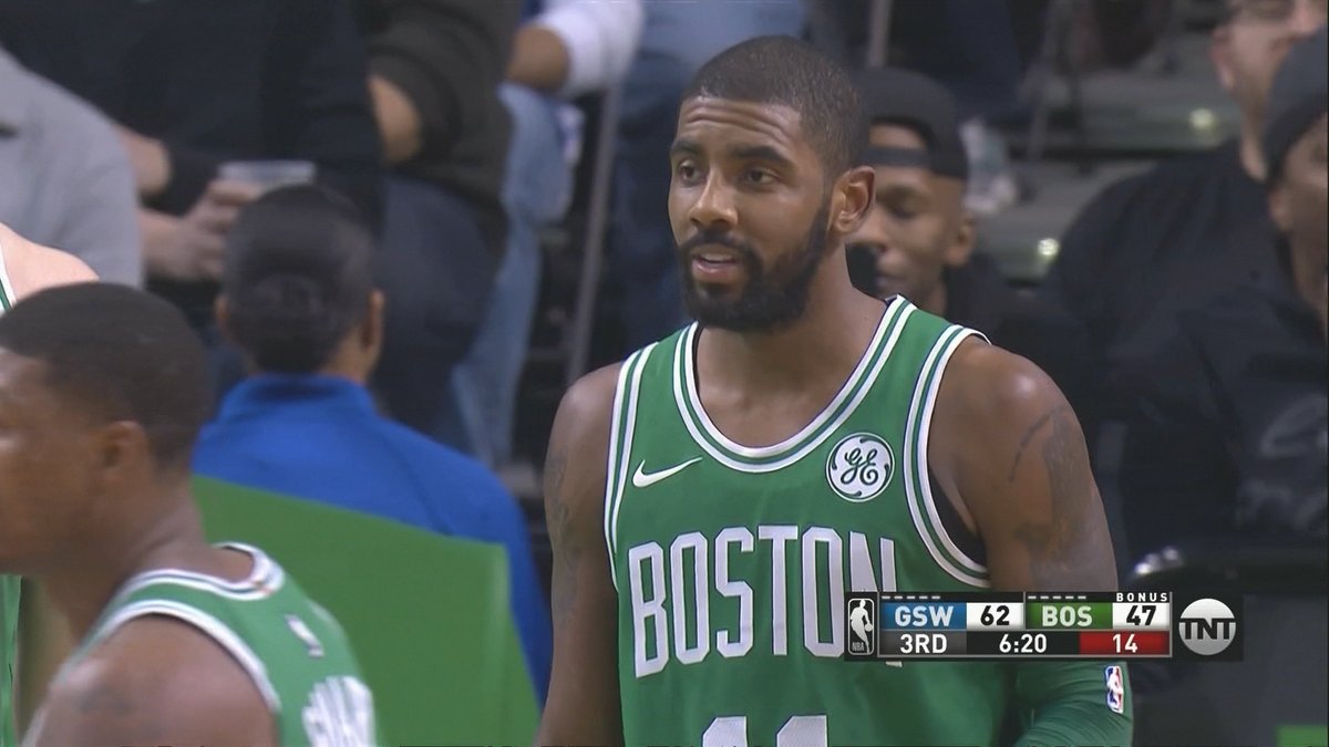 Kyrie goes mask-less to finish game versus Warriors