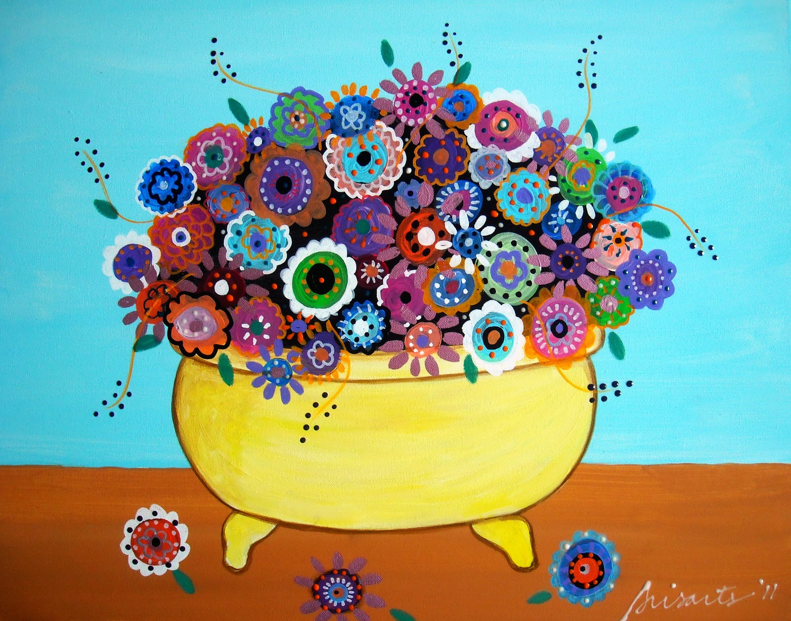 Gallery of Modern Folk Artist Pristine Cartera-Turkus: FOLK ART FLOWER ...