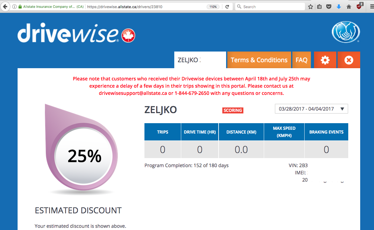 Allstate DriveWise Review: Website problem