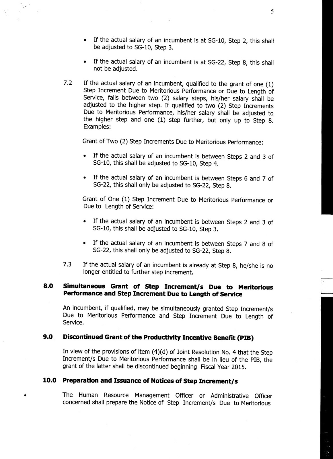 How Step Increments due to Meritorious Performance or Length of Service ...