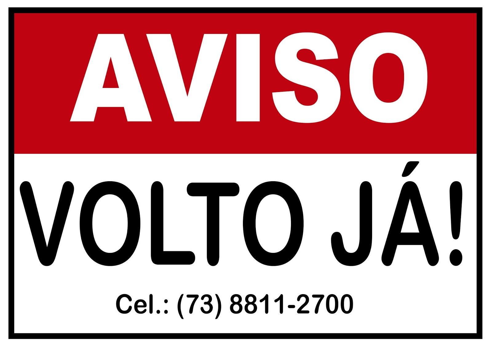 Placa Volto Já Para Imprimir - FDPLEARN