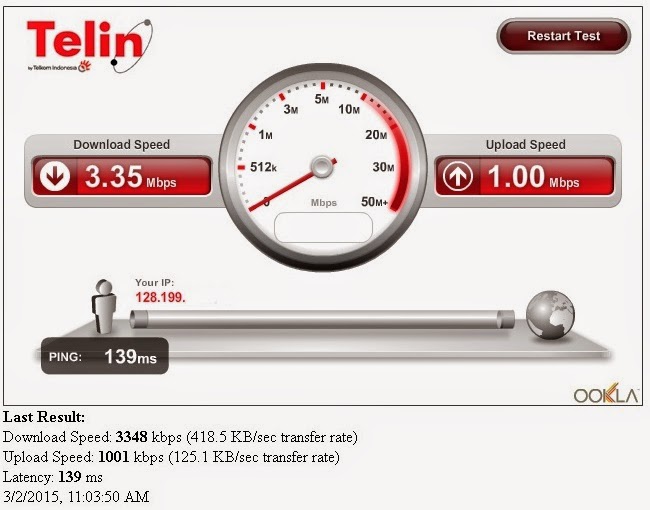 Cara test Kecepatan Internet di speed test - Masputz.com