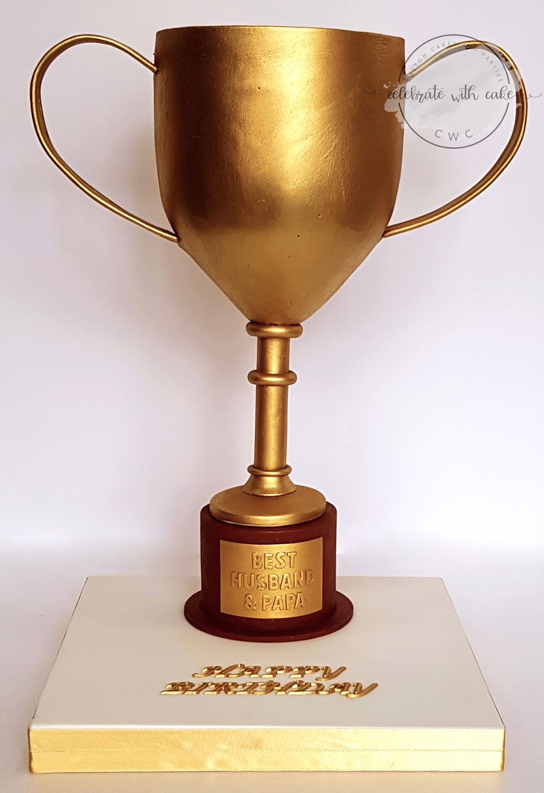 Celebrate with Cake!: Gold Trophy Cup for Best Dad Cake