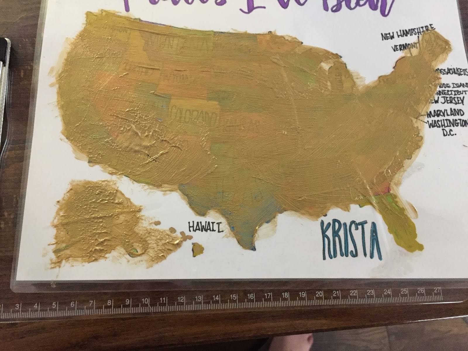 DIY Watercolor Scratch Off Map | The Dabbling Crafter