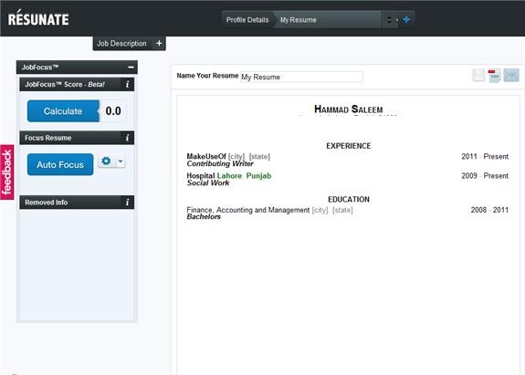 Technology World: Resunate: Easily Create Job Specific Resumes Online.