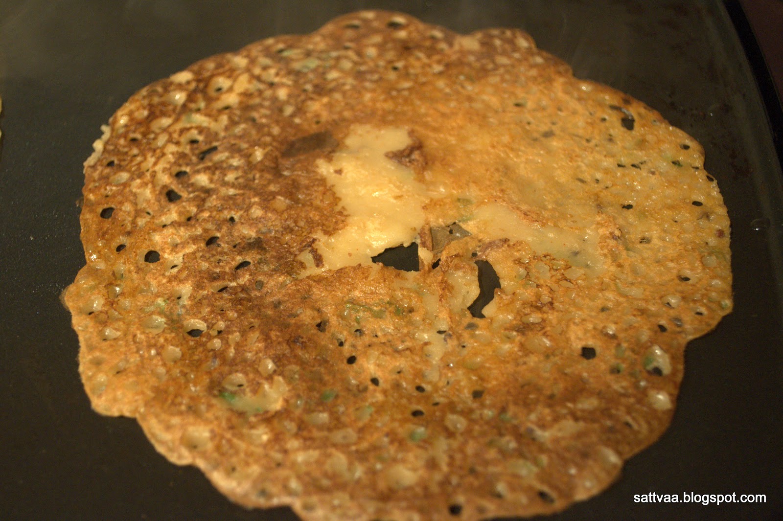 Sattvaa: Godhi(Wheat flour) dosa and peanut chutney - delectably ...