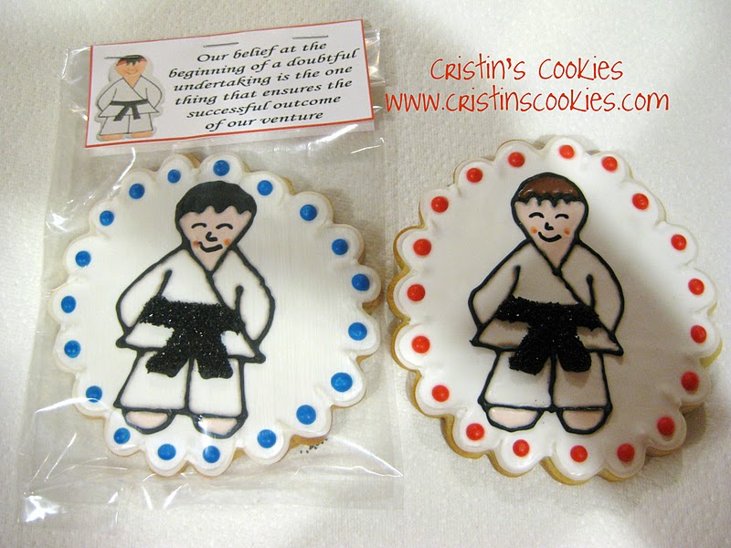 Cristin's Cookies: Karate Cookies for My Son's Black Belt Test
