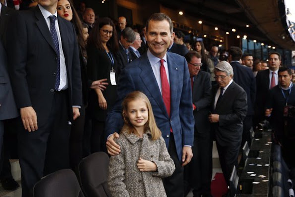 King Felipe and Princess Leonor at Champions League semi final match