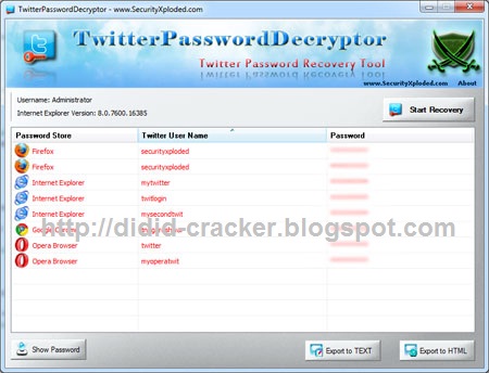 TUTORIAL HACK TWITTER MENGGUNAKAN SOFTWARE TWITTER PASSWORD DECRYPTOR ...