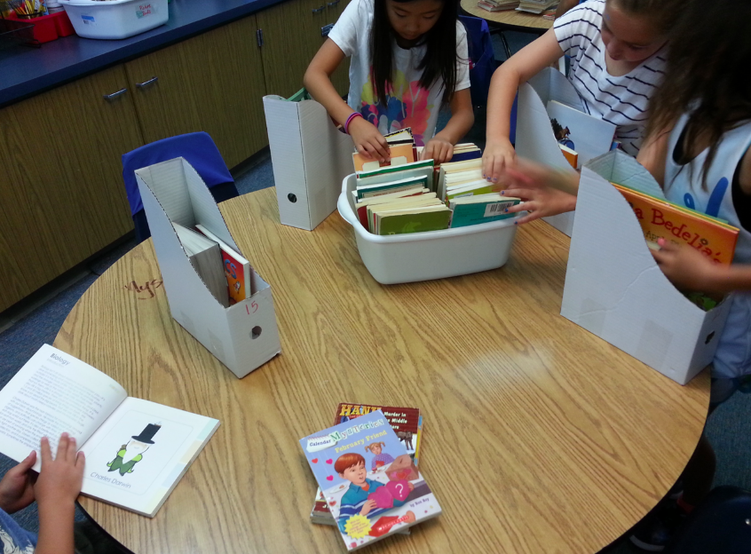 Mrs. Yollis' Classroom Blog: Organizing Our Library!