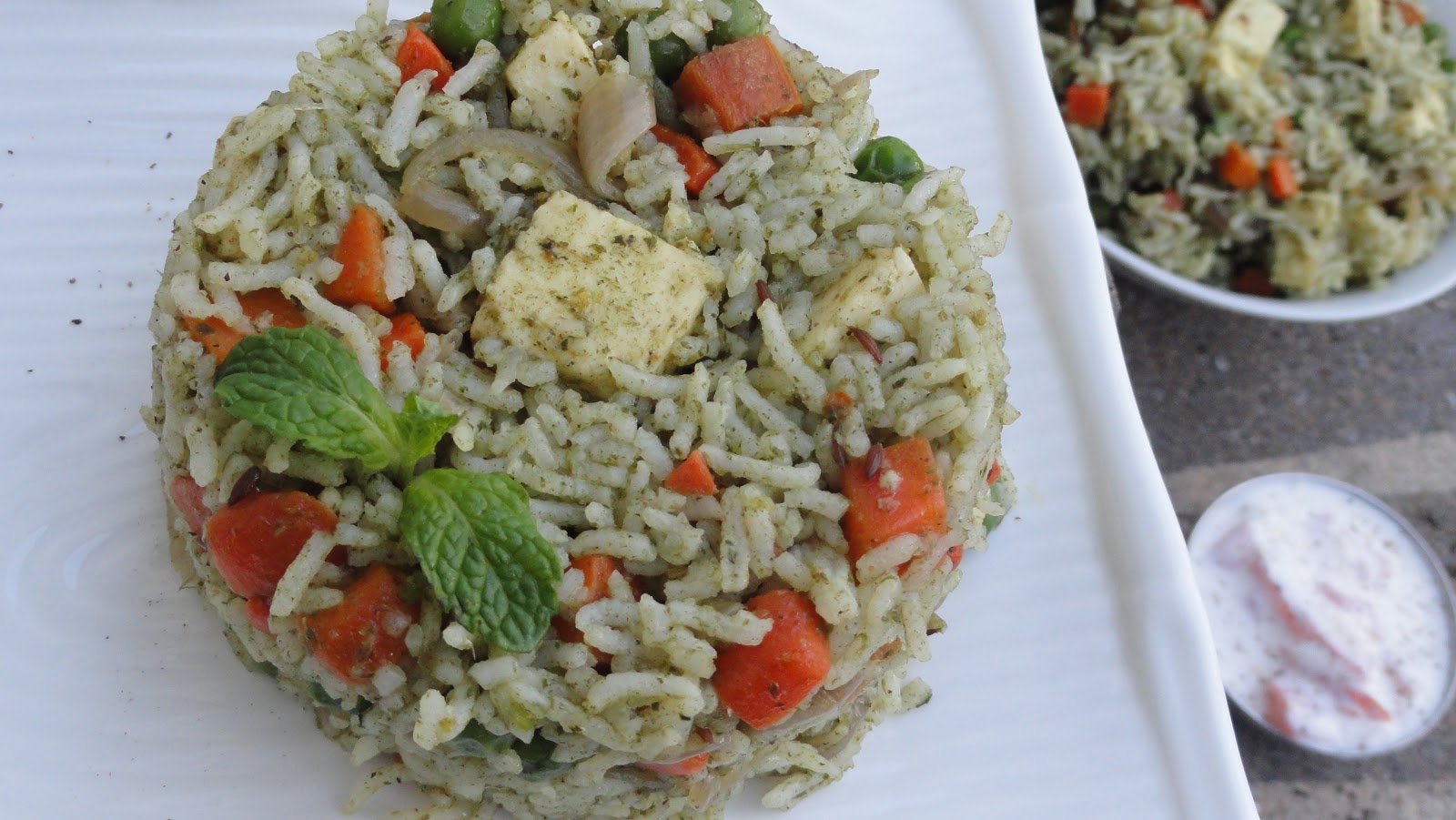 A Peek into My Kitchen: Mint Pulav with Paneer
