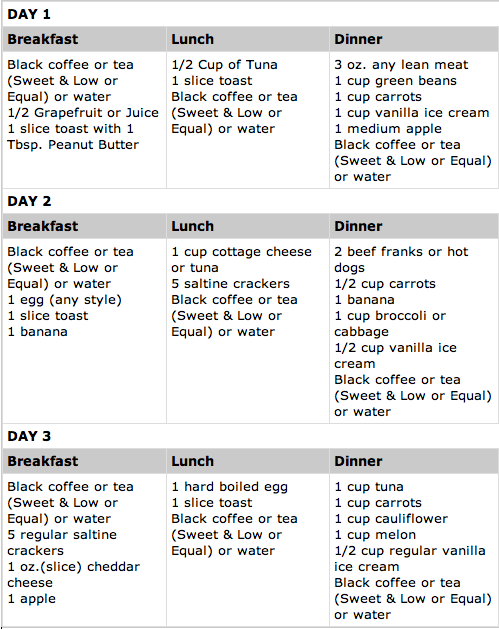 4 Day Diet Chart - directposts