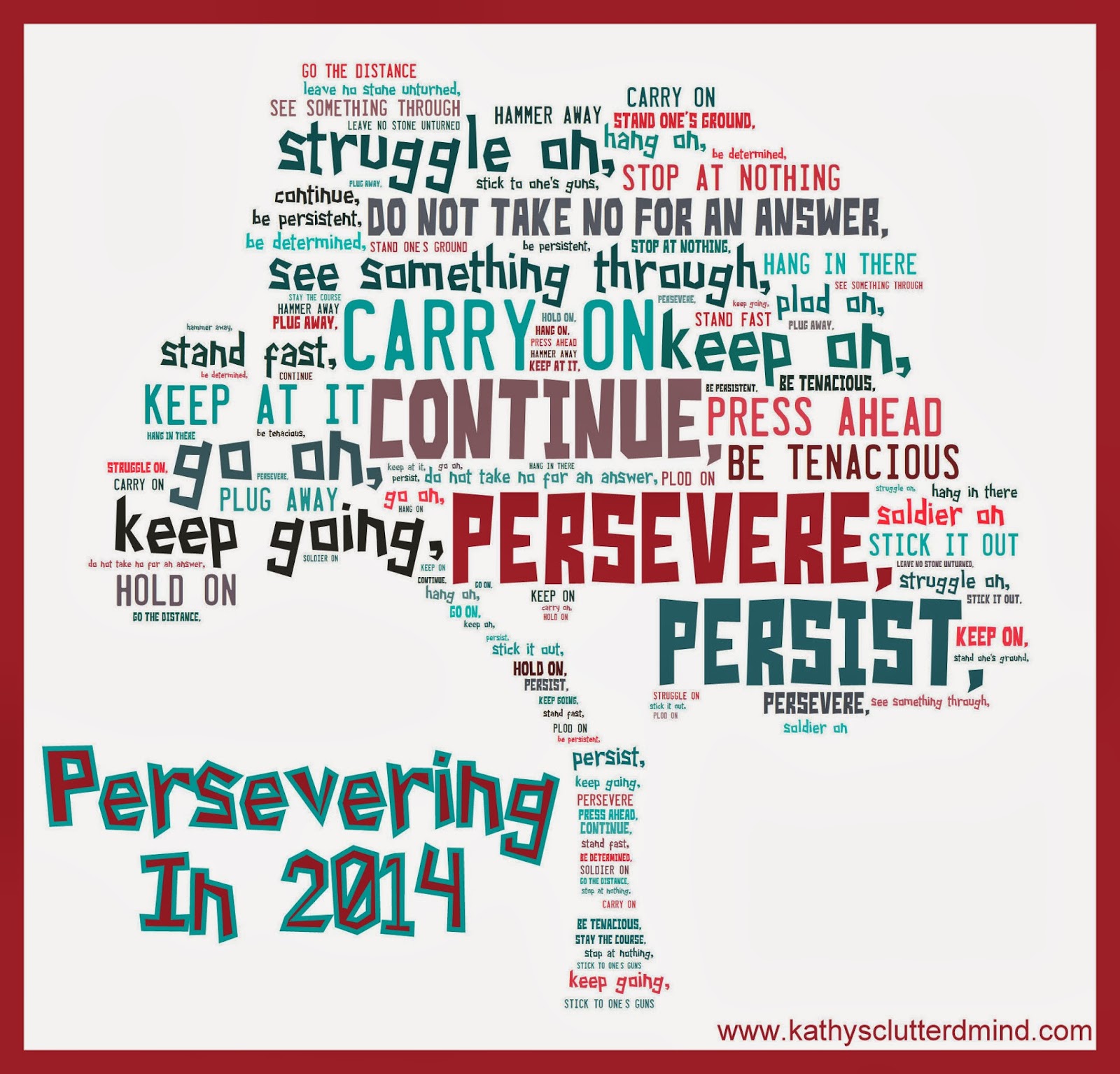 Kathys Cluttered Mind: Persevering In 2014