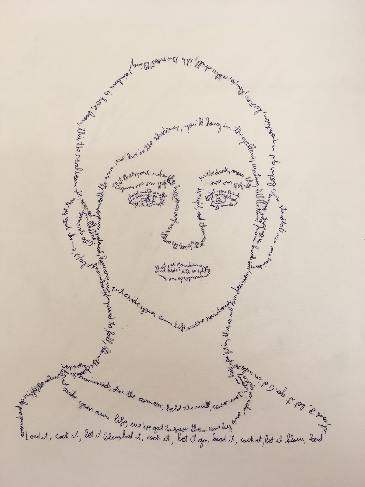 TREBALLS ARTÍSTICS: CALLIGRAM SELF-PORTRAIT