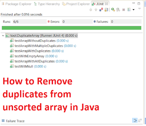 How To Remove Duplicate Elements From An Unsorted Array In Java Solved Java67
