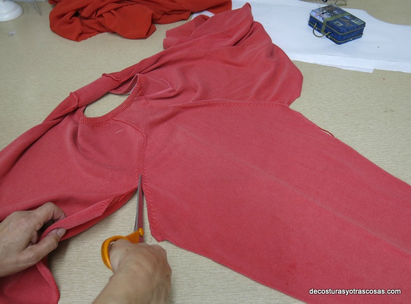 De costuras y otras cosas: COMO COMBINAR TELA Y PUNTO (TRANSFORMACIÓN ...