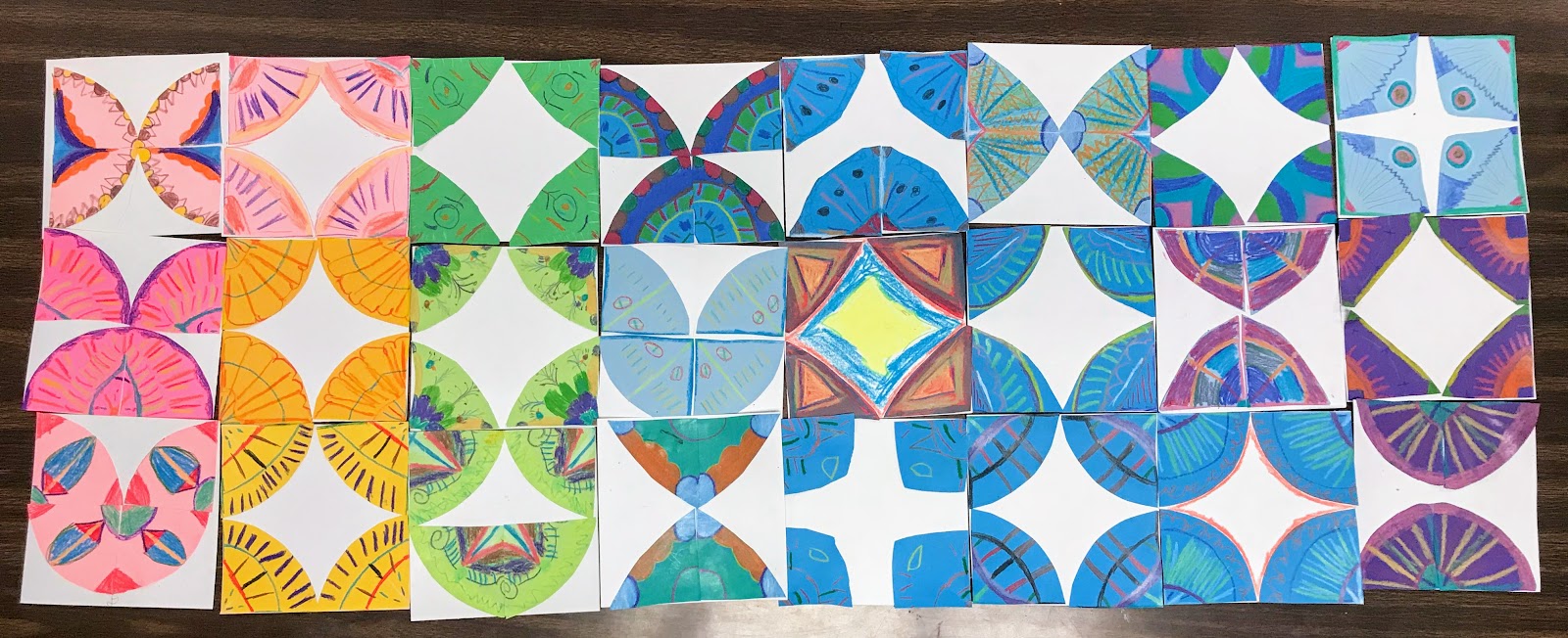 Elements of the Art Room: 4th and 5th Collaborative Geometric Mural