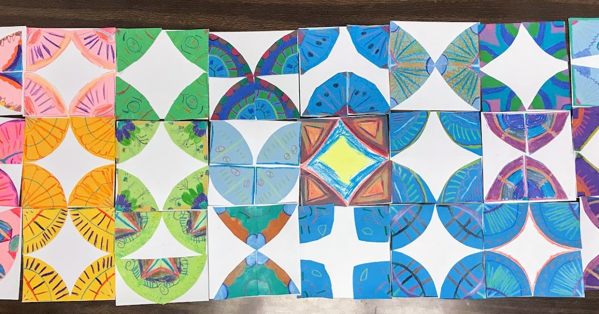 Elements of the Art Room: 4th and 5th Collaborative Geometric Mural