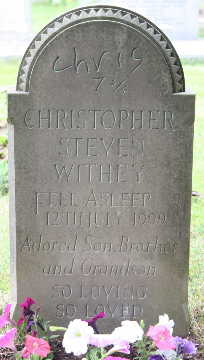 Grave Mistakes: Chris, aged 7, signed his own gravestone.