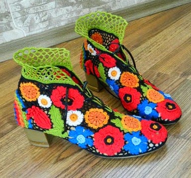 Irina: Freeform Crochet shoes.