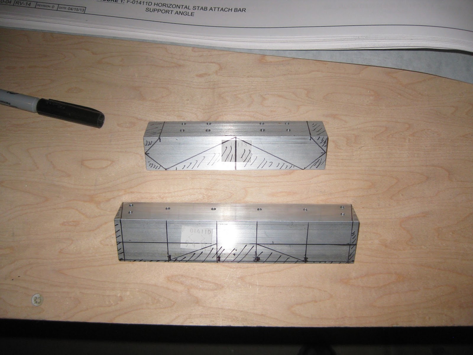 E's Van's RV-14A: Empennage: Aft fuselage. Rudder stops and bulkhead.