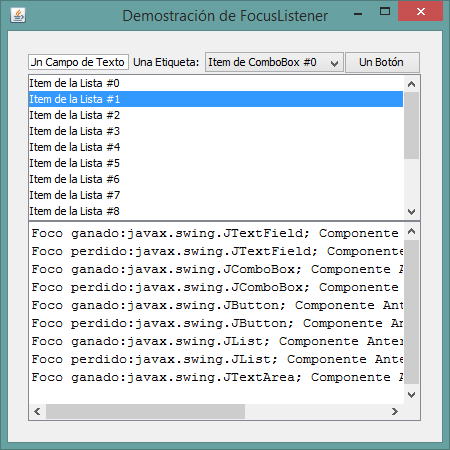Una Taza de Java: Eventos de Usuario: FocusListener