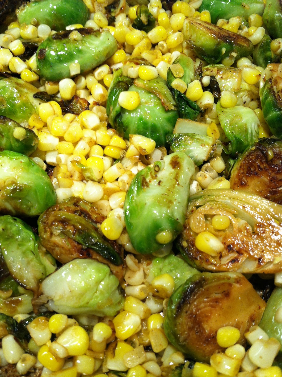parsley & polka dots: early summer brussel sprouts & corn