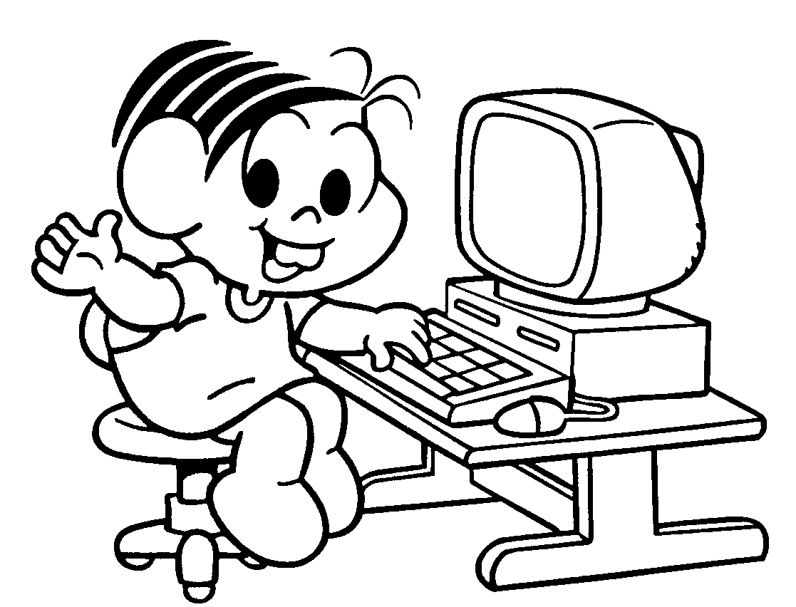 Computador para colorir: Desenho de computador para pintar