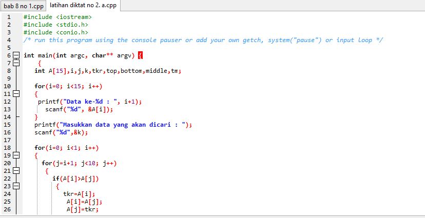 BAB 8 no 2 a dan b (Jika terdapat sebuah array yang elemennya berindeks ...