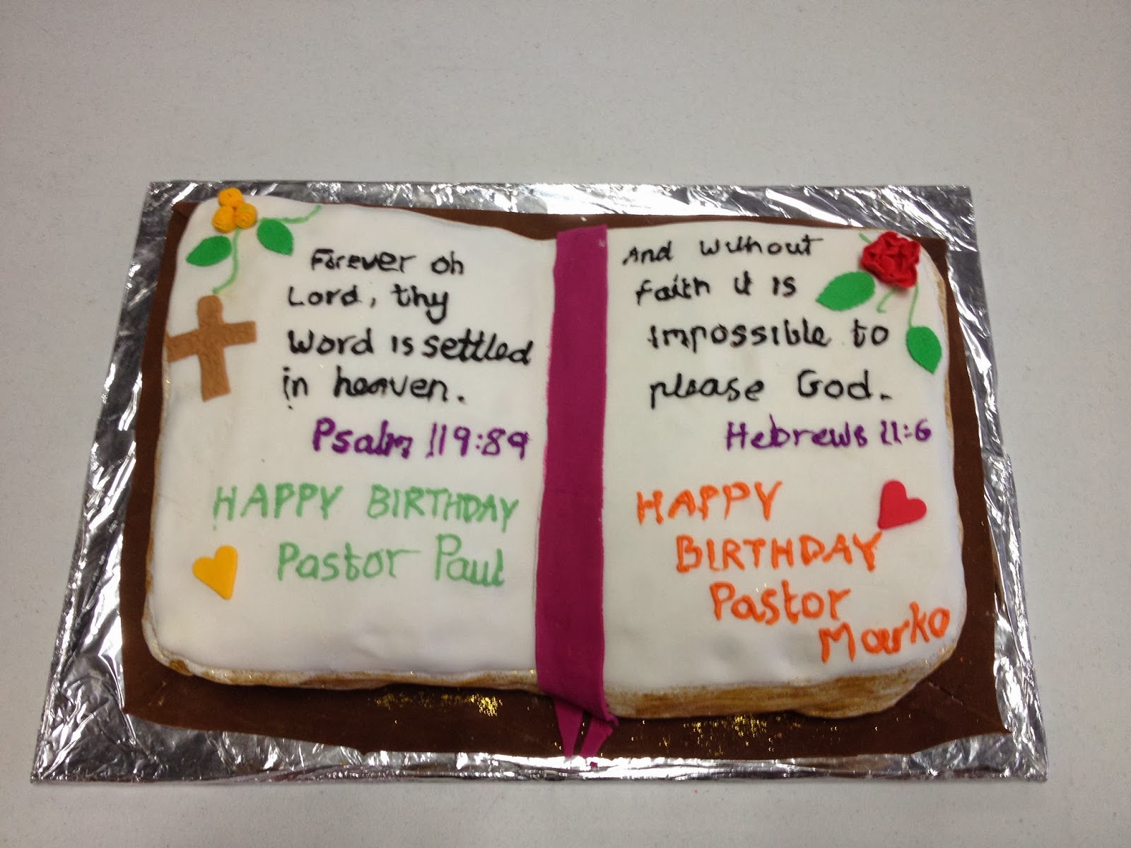 Open Bible Birthday Cake.