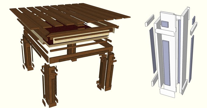 Projects & Related Things: Dining/Game Table - #2 Exploded View, Wood ...
