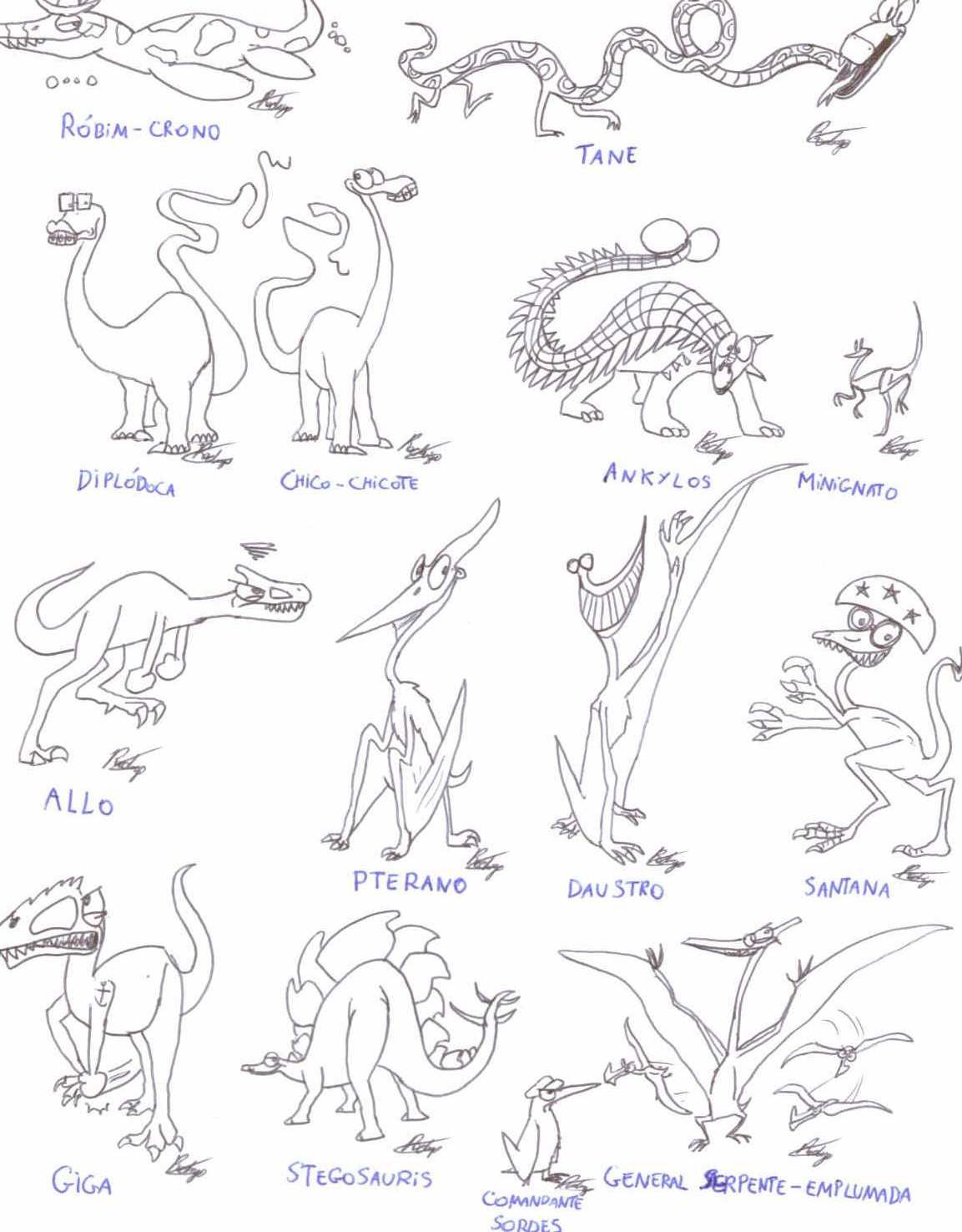 MESOZOICO ZOADO: Personagens do Mesozoico Zoado - Arte Conceitual