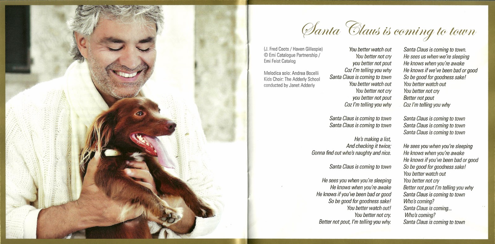 Encarte Andrea Bocelli My Christmas Encartes Pop