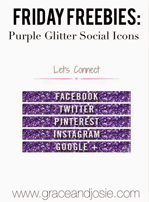 Friday Freebies: Purple Glitter Social Media Icons | Grace and Josie ...