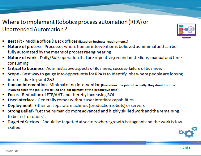 RPA/Desktop Automation - Where should we implement