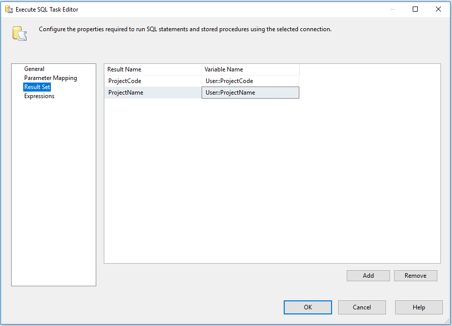 Developer Points: SSIS - Set variable in SQL task with Single Row and ...