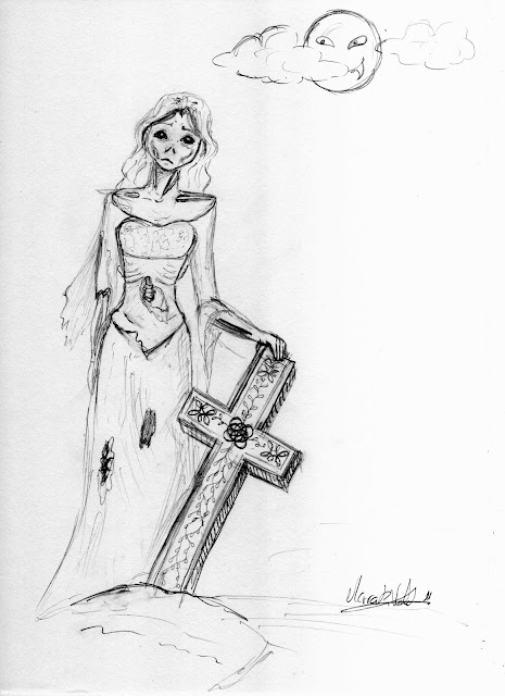 Drawings and sketches while studying: Ghost trapped