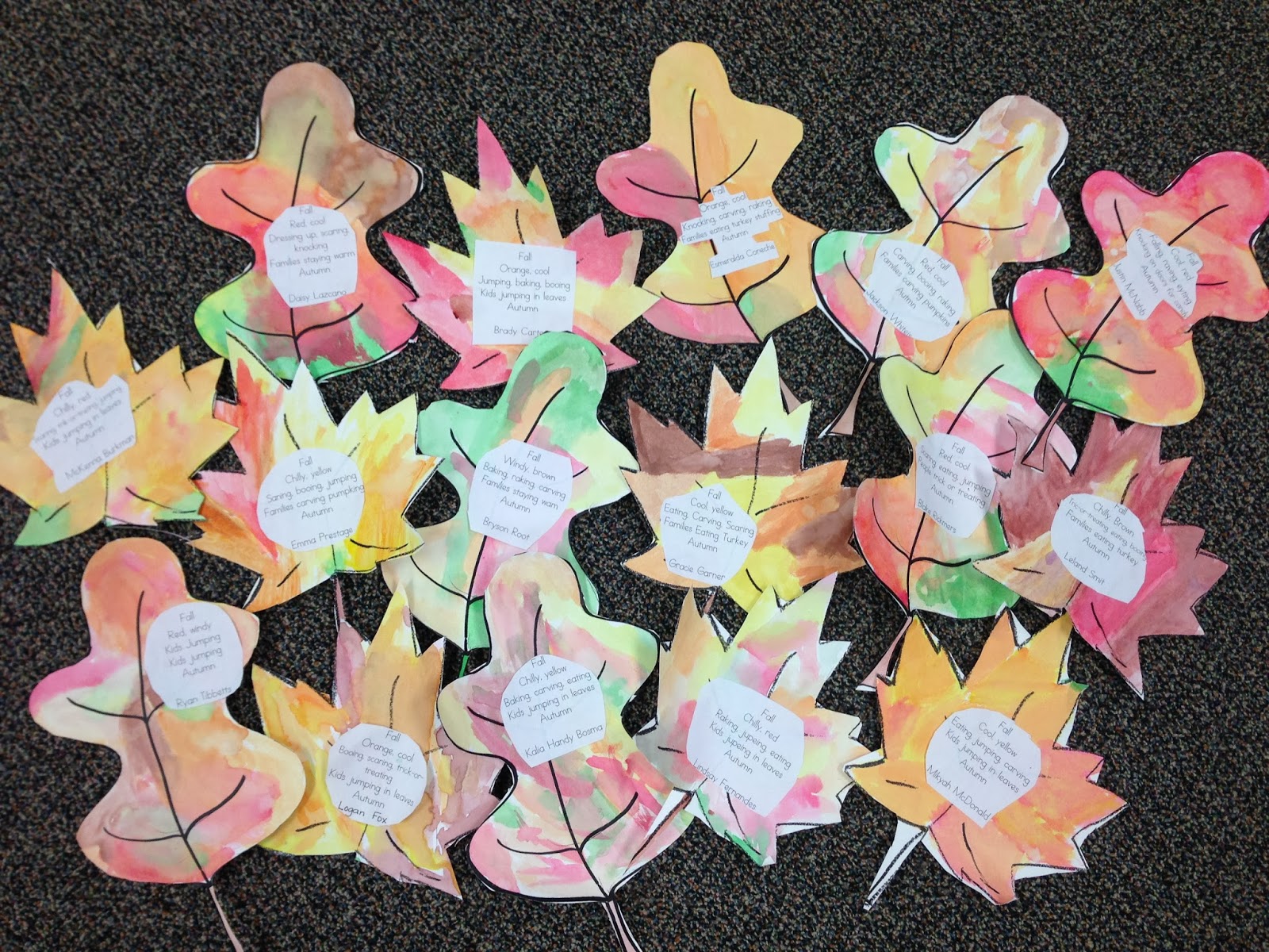 Ms. Tan's Firsties: Fall Cinquain Poems