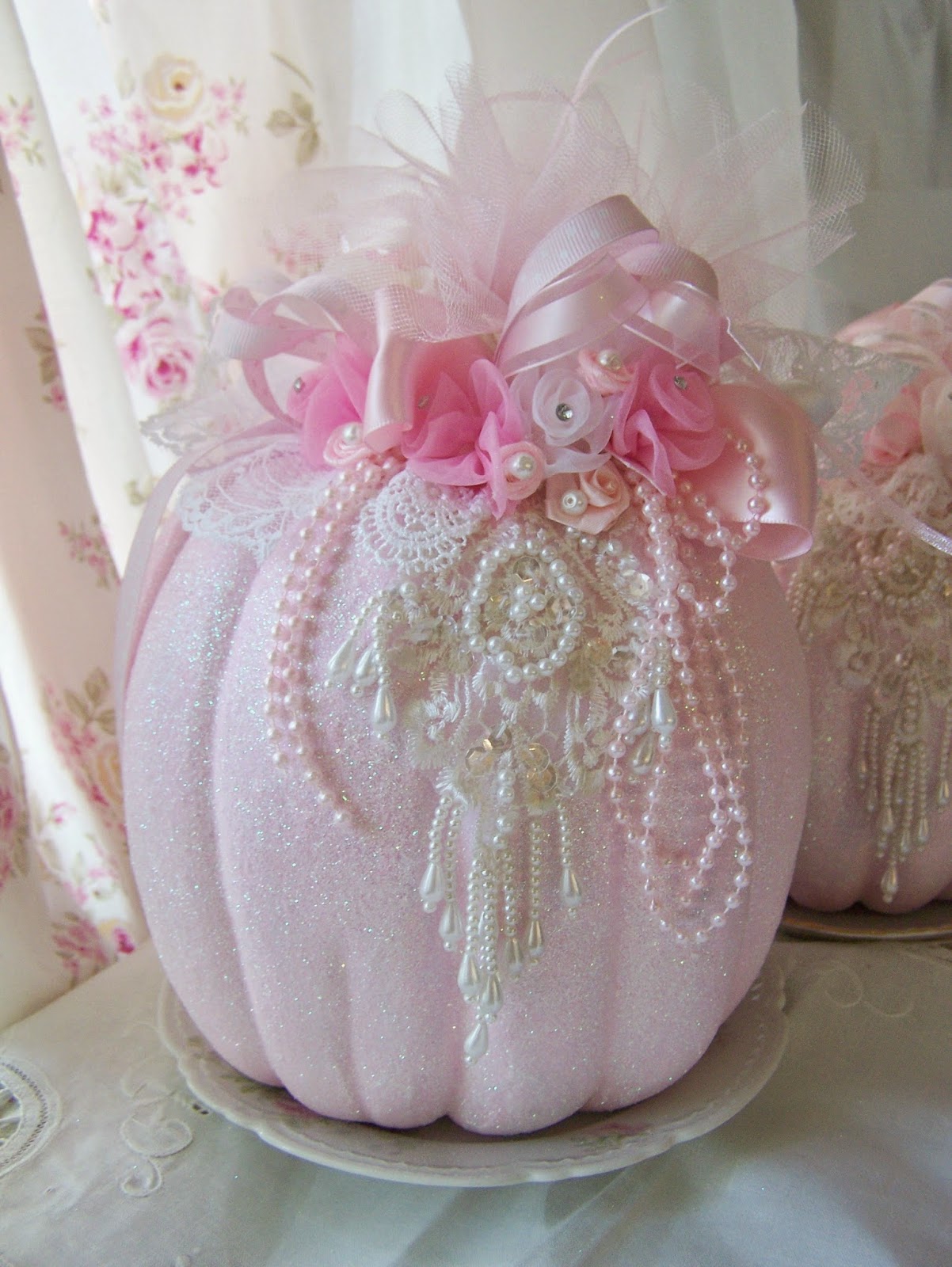 Olivia's Romantic Home: Pink Glam Pumpkins