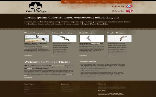 Free Vintage Brown Business Website Template