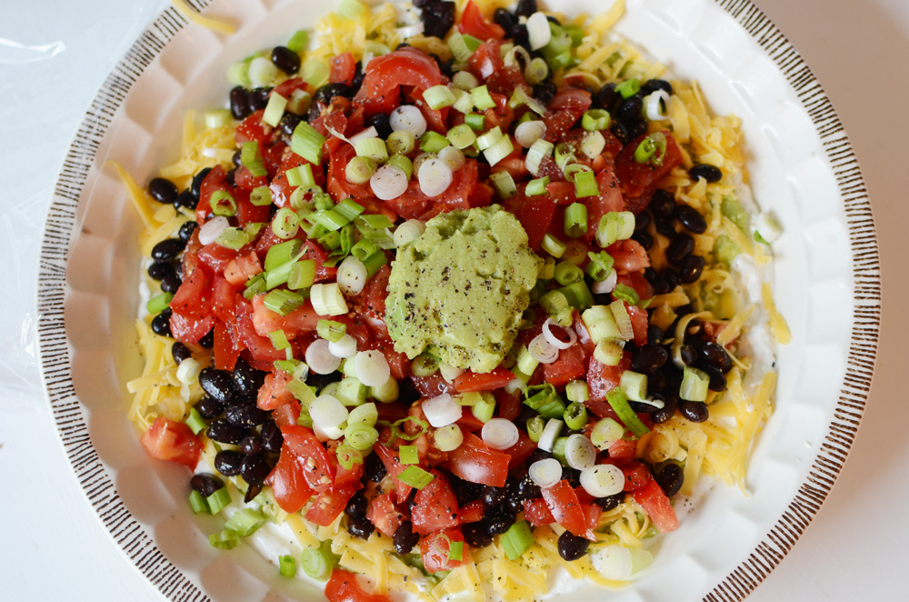 dish: 6-layer dip with black beans