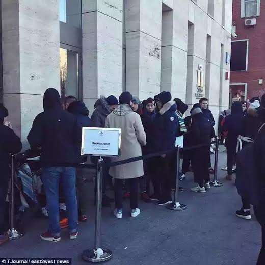 Russians queue for up to three days to get their hands on a pair of ...